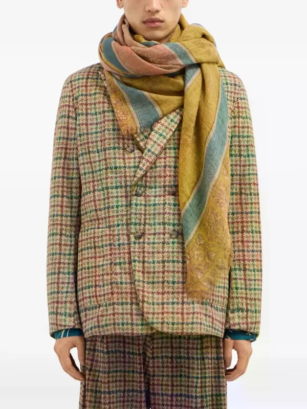 PIERRE-LOUIS MASCIA Euclidex Striped Cashmere Scarf - Yellow