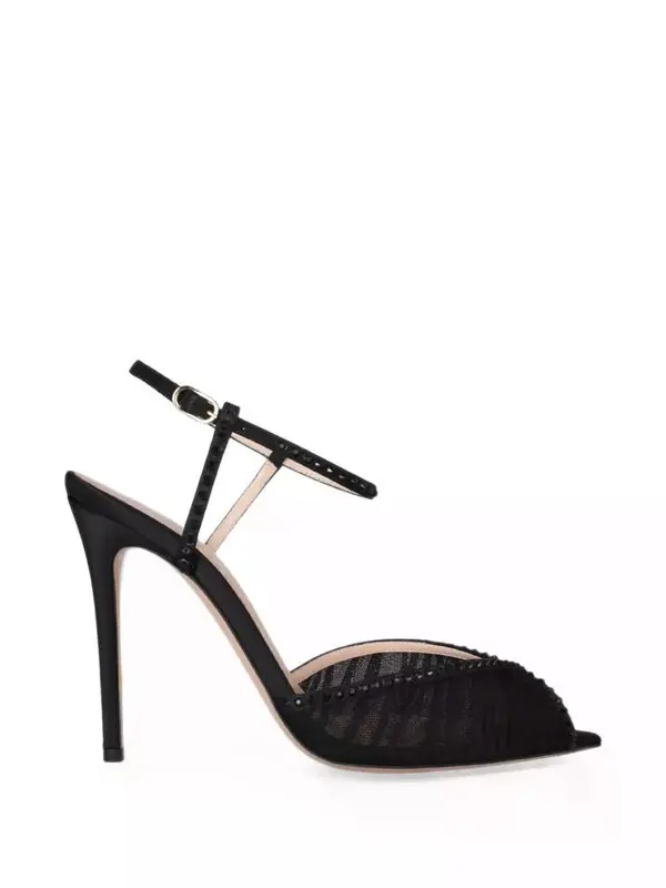 ANDREA WAZEN Katy Crystal-embellished Ruched Pumps - Black