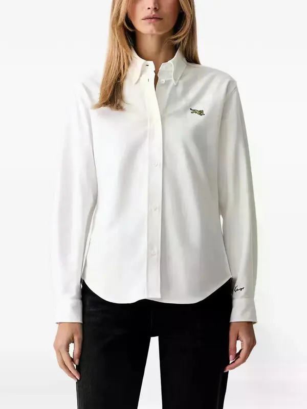 Kenzo Jumping Tiger Embroidered-logo Shirt - White