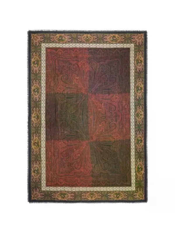PIERRE-LOUIS MASCIA Euclidex Paisley-motif Floral-border Scarf - Red