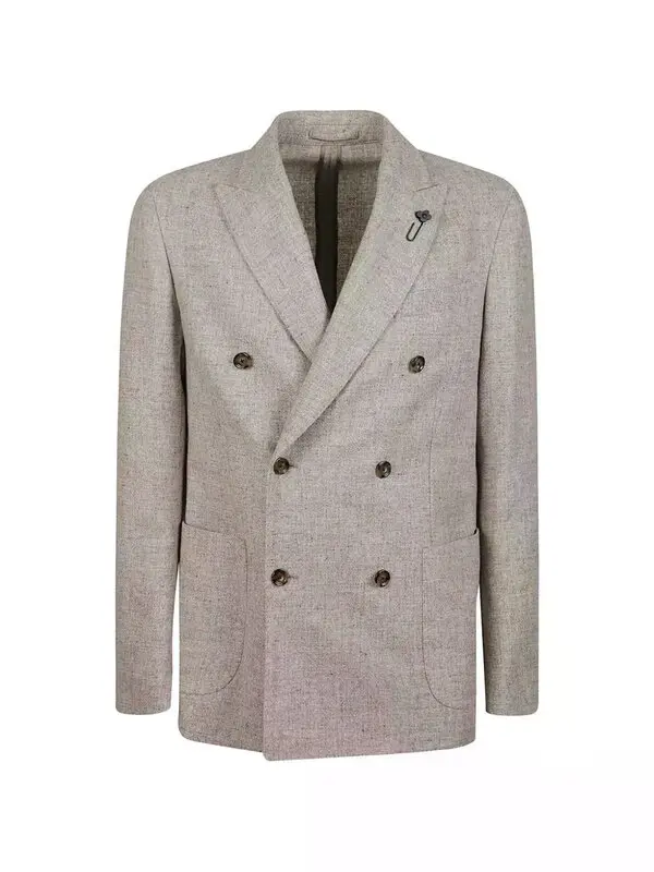 LARDINI Double-breasted Wool Blazer