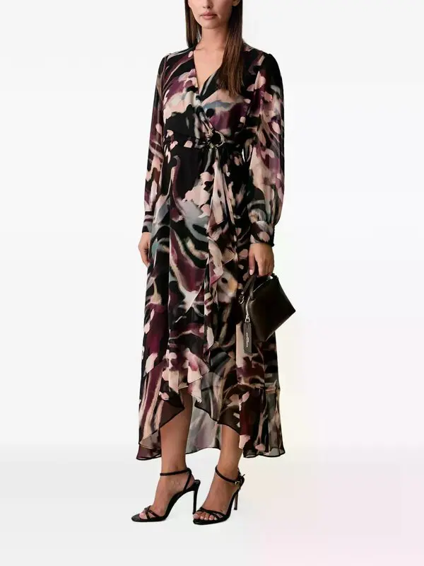 Joseph Ribkoff Abstract-print Wrap Midi Dress
