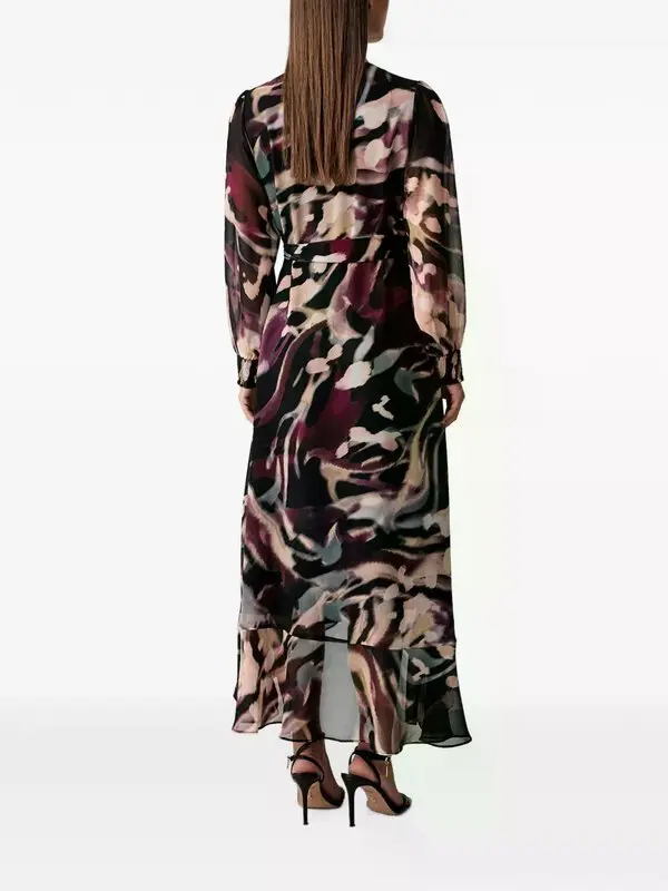 Joseph Ribkoff Abstract-print Wrap Midi Dress