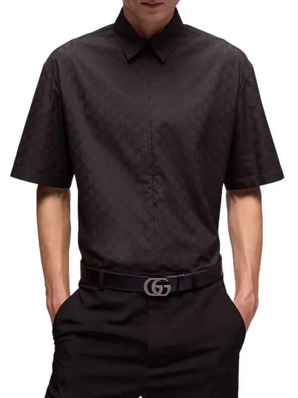 Gucci Gg Cotton Poplin Zip Shirt