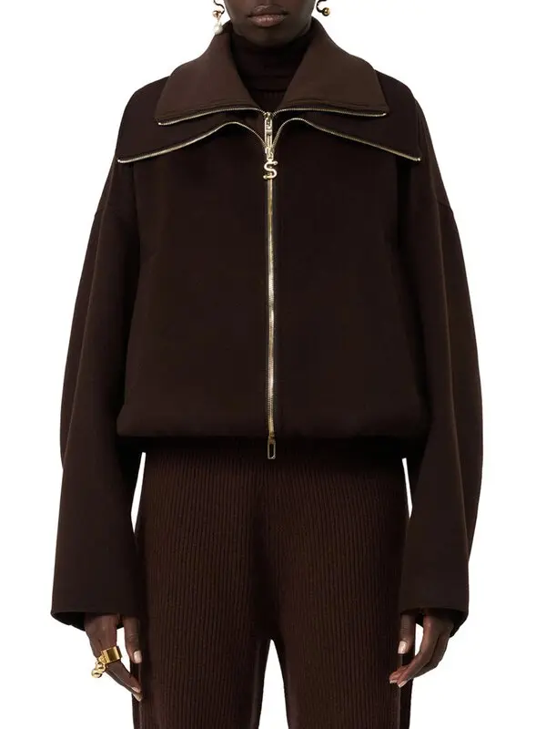 Sportmax Pure Wool Bomber Jacket With Removable Front Insert - Multicolor