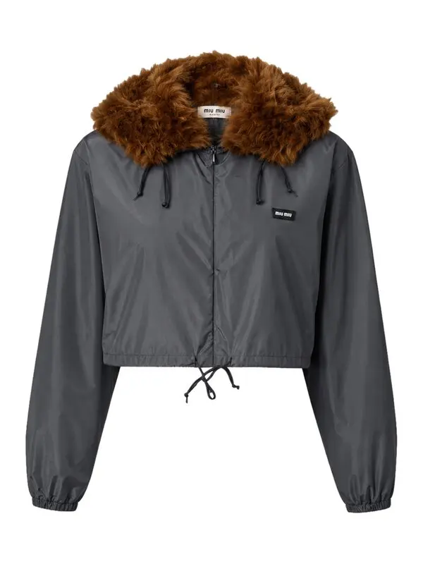 Miu Miu Technical Fabric And Shearling Windbreaker