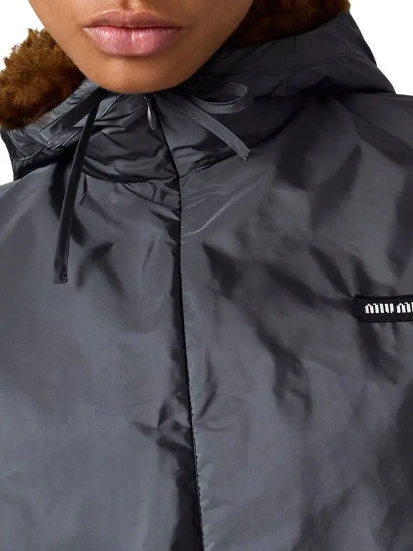 Miu Miu Technical Fabric And Shearling Windbreaker