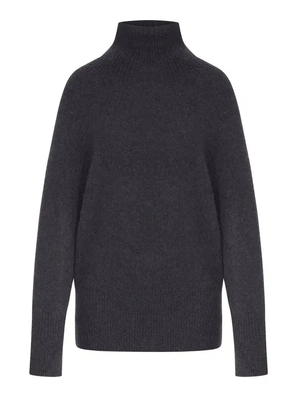 Giorgio Armani High Neck Sweater In Shaved Cashmere - Multicolor