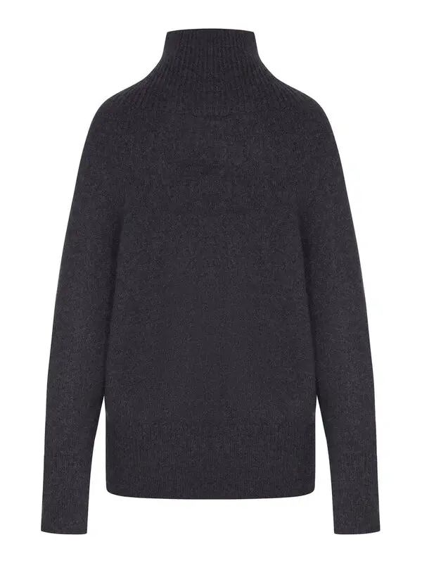 Giorgio Armani High Neck Sweater In Shaved Cashmere