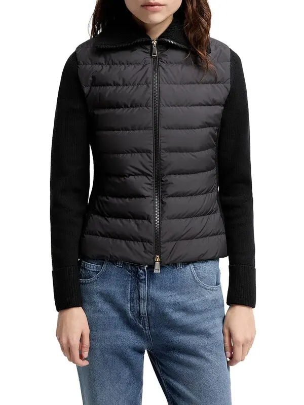 Moncler Padded Wool Zip-up Cardigan