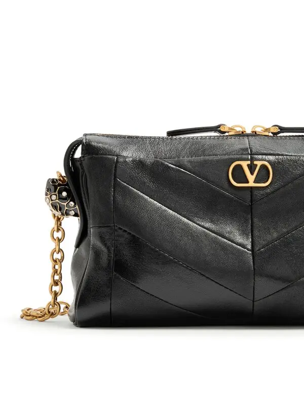 Valentino Garavani Panthea Small Chevron Nappa Shoulder Bag