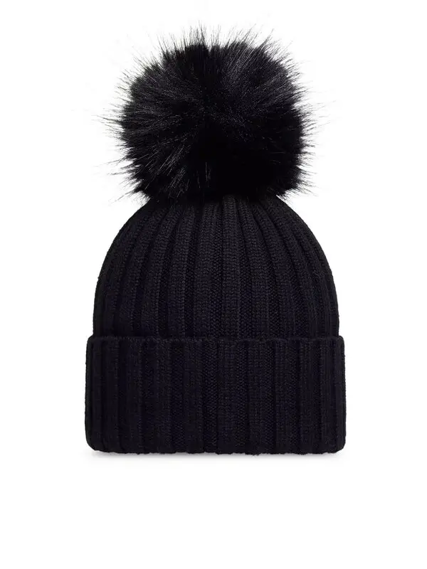 Moncler Wool Beanie With Pom Pom