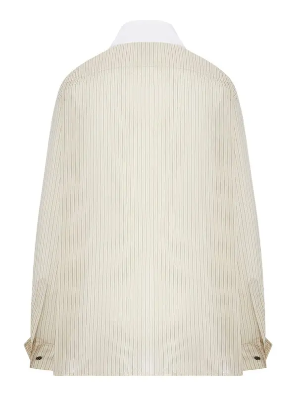 Bottega Veneta Striped Shirt With Contrasting Collar