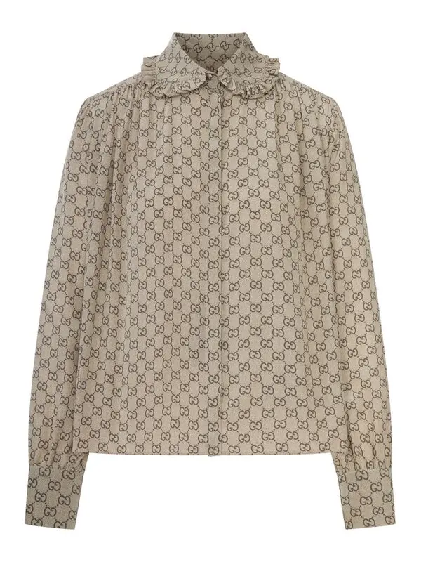 Gucci Printed Shirt In Silk Crêpe De Chine