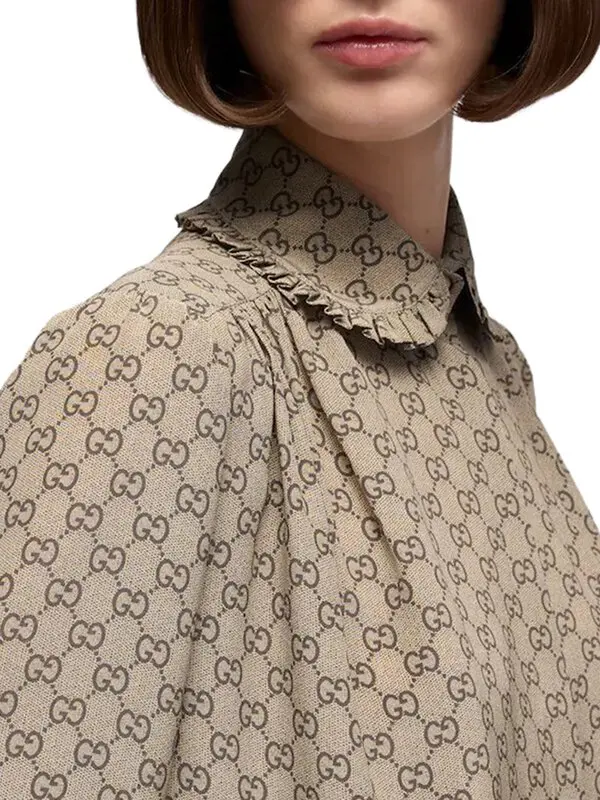 Gucci Printed Shirt In Silk Crêpe De Chine