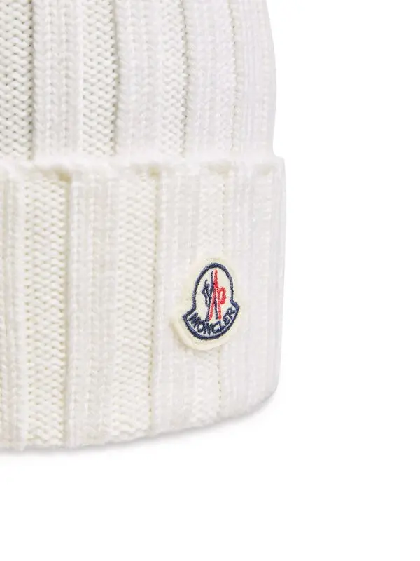 Moncler Wool Beanie With Pom Pom