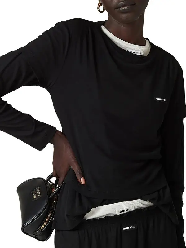 Miu Miu Ribbed Jersey T-shirt