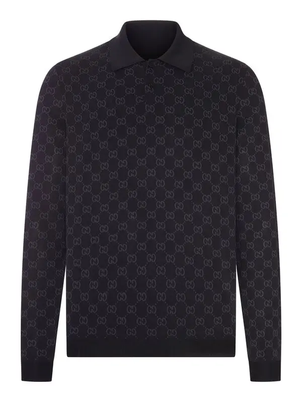 Gucci Gg Jacquard Viscose Polo Shirt