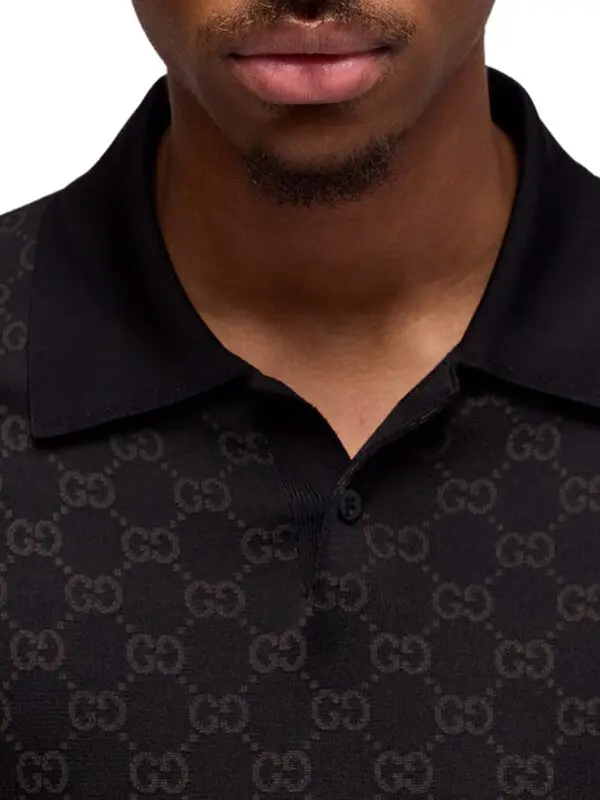 Gucci Gg Jacquard Viscose Polo Shirt