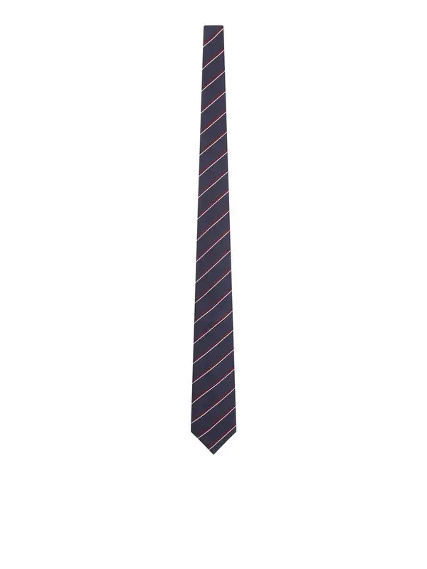 Giorgio Armani Silk Tie With Diagonal Stripes