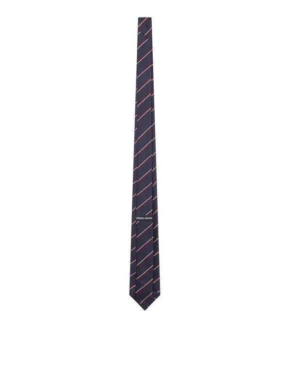 Giorgio Armani Silk Tie With Diagonal Stripes