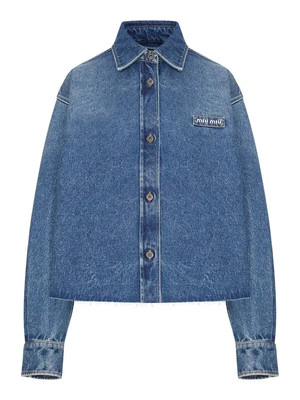 Miu Miu Denim Shirt With Logo