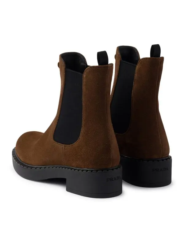 Prada Suede Chelsea Boots - Brown