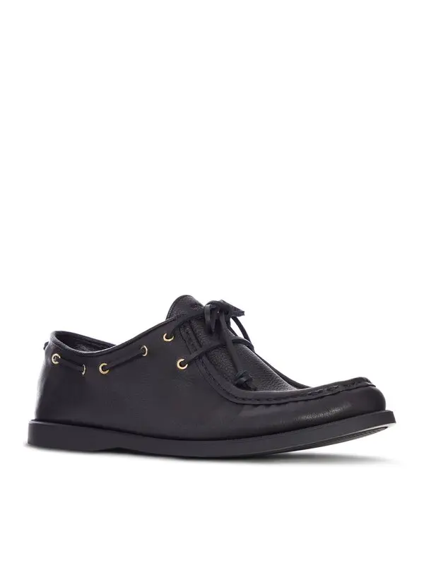 Celine Derby Leather Loafer With Eyelets