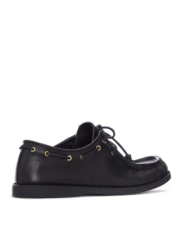 Celine Derby Leather Loafer With Eyelets