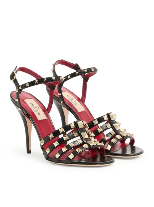 Valentino Garavani 100mm Rockstud Kidskin Sandal