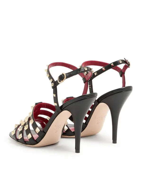 Valentino Garavani 100mm Rockstud Kidskin Sandal