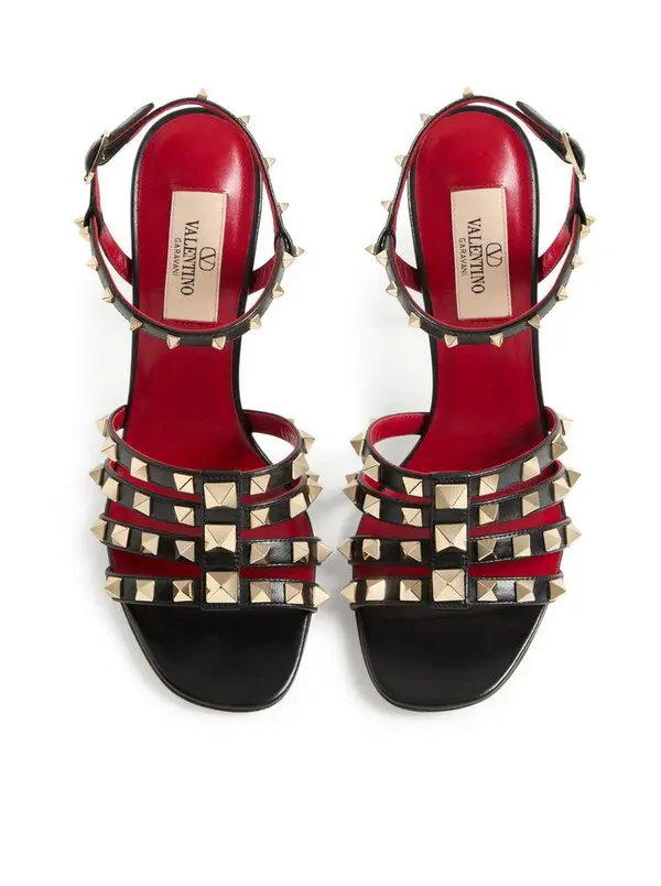 Valentino Garavani 100mm Rockstud Kidskin Sandal