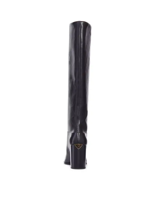 Prada Leather Heel Boots