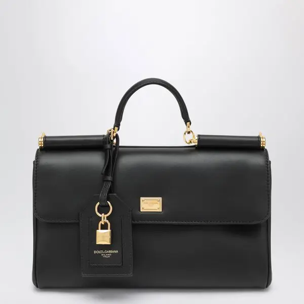Dolce & Gabbana My Sicily Medium Plonge Leather Bag - Black
