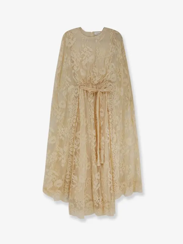Zimmermann Valiant Lace Caped Maxi Dress - Cream