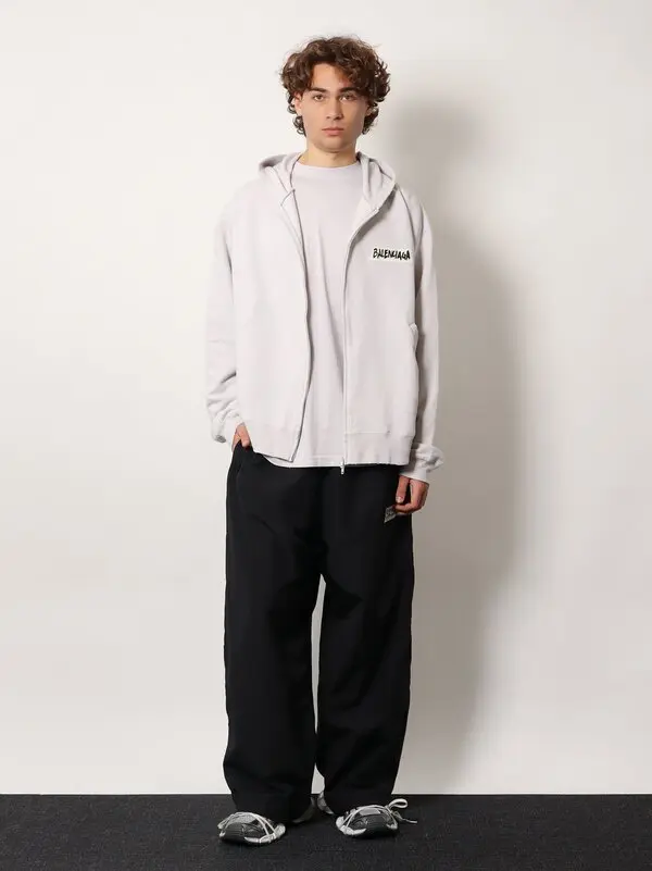 Balenciaga Over Zip-up Hoodie Cotton Sweatshirt