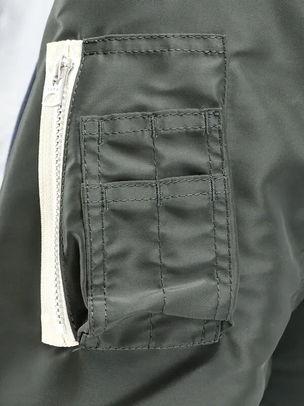 Sacai Cotton Blend Sweatshirt With Nylon Sleeves