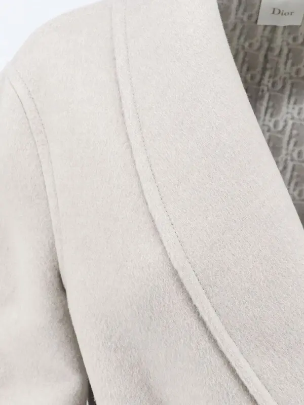 Dior Virgin Wool And Silk Coat With Belt
