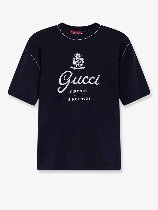 Gucci Silk And Linen Sweater With Firenze Since 1921 Inlay - Multicolor