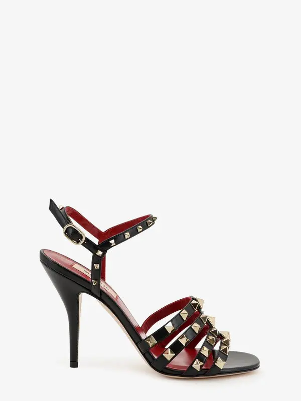 Valentino Garavani Rockstud Leather Sandals With Iconic All-over Studs - Multicolor
