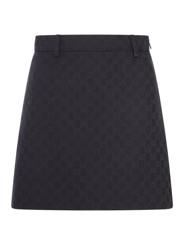 Gucci Gg Cotton-blend Miniskirt - Black