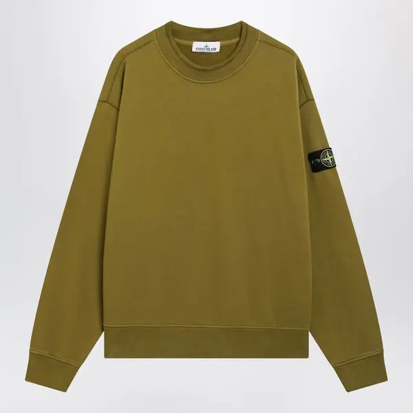 Stone Island Oversize Crewneck Sweatshirt In Cactus Color