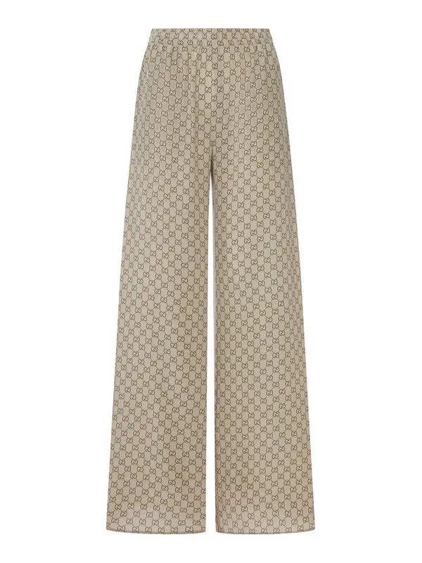 Gucci Printed Silk Leisure Trousers - Cream