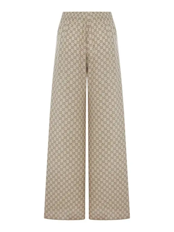 Gucci Printed Silk Leisure Trousers - Cream