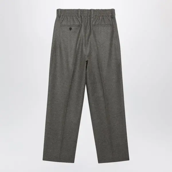 GOLDEN GOOSE Isiah Grey Virgin Wool Flannel Jogger Trousers