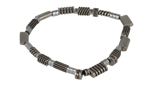 FERRAGAMO Small Industrial Bead Bracelet - Silver