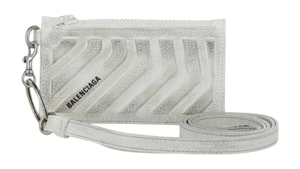 Balenciaga Car Long Coin And Card Wallet - White Black
