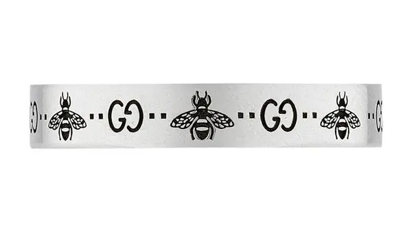 Gucci Gg And Bee Ring - Silver