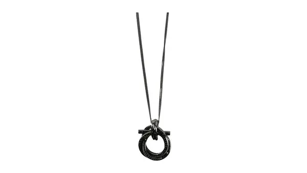 FERRAGAMO Gancini Crystal-embellished Pendant Necklace