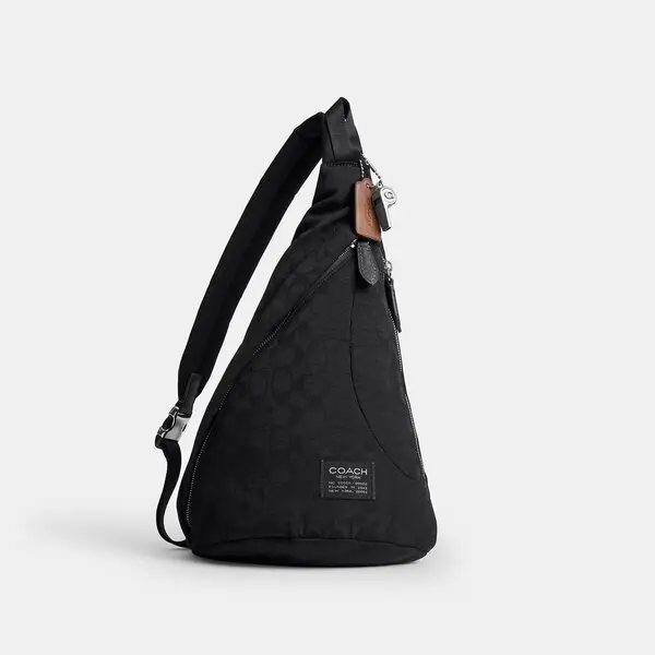 COACH Lachlan Sling In Signature Nylon - Black
